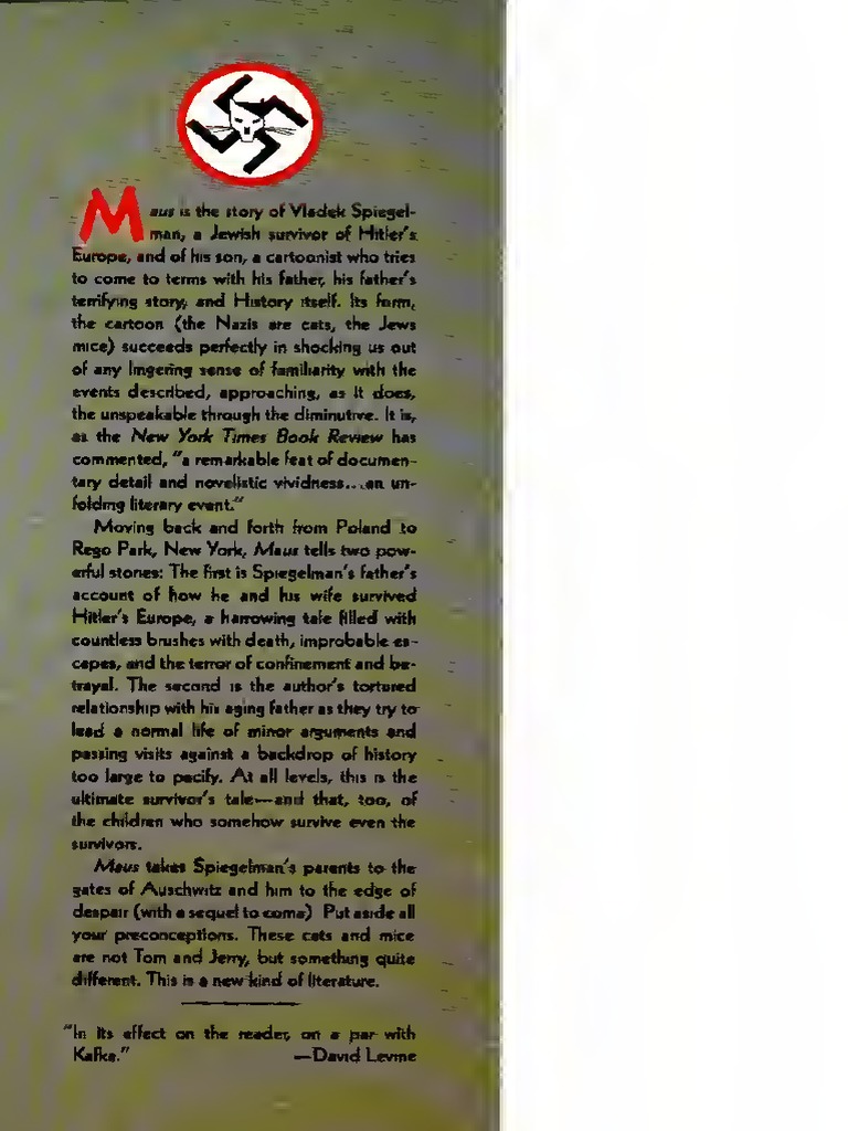 MAUS - Book 1 - A Survivor S Tale - Art Spiegelman PDF | PDF