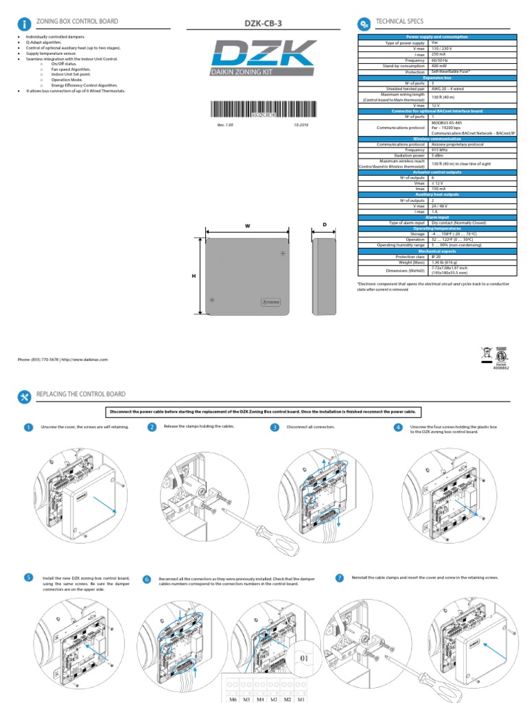 DZK Zoning Box Control Board Guide | PDF | Thermostat | Electrical ...