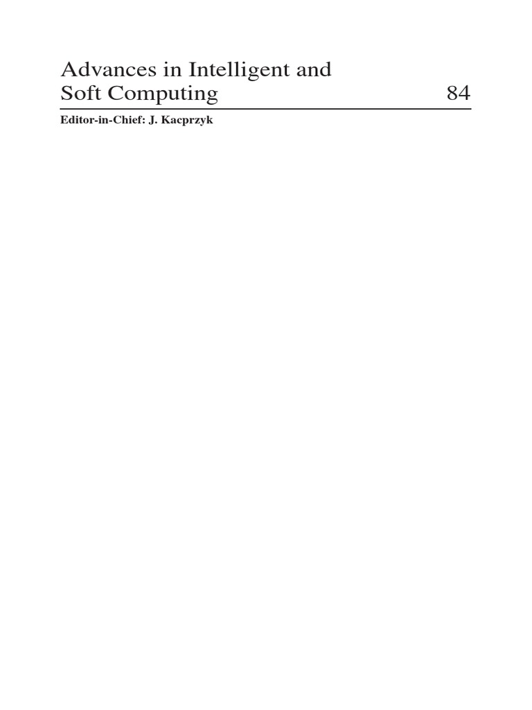(Advances in Intelligent and Soft Computing | PDF | Computer Vision ...