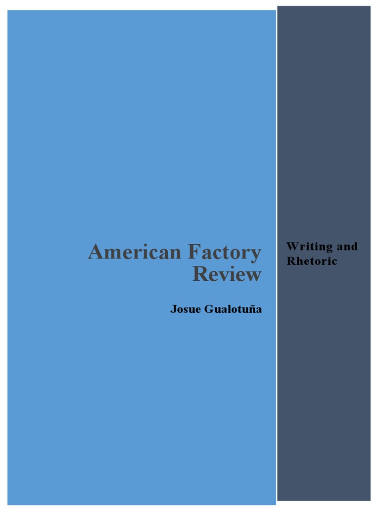 American Factory Film Review | PDF | General Motors | Employment