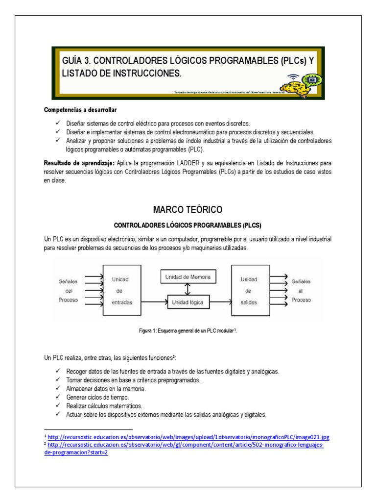 GUIA 3 - PLCs - Listado de Instrucciones PDF | PDF