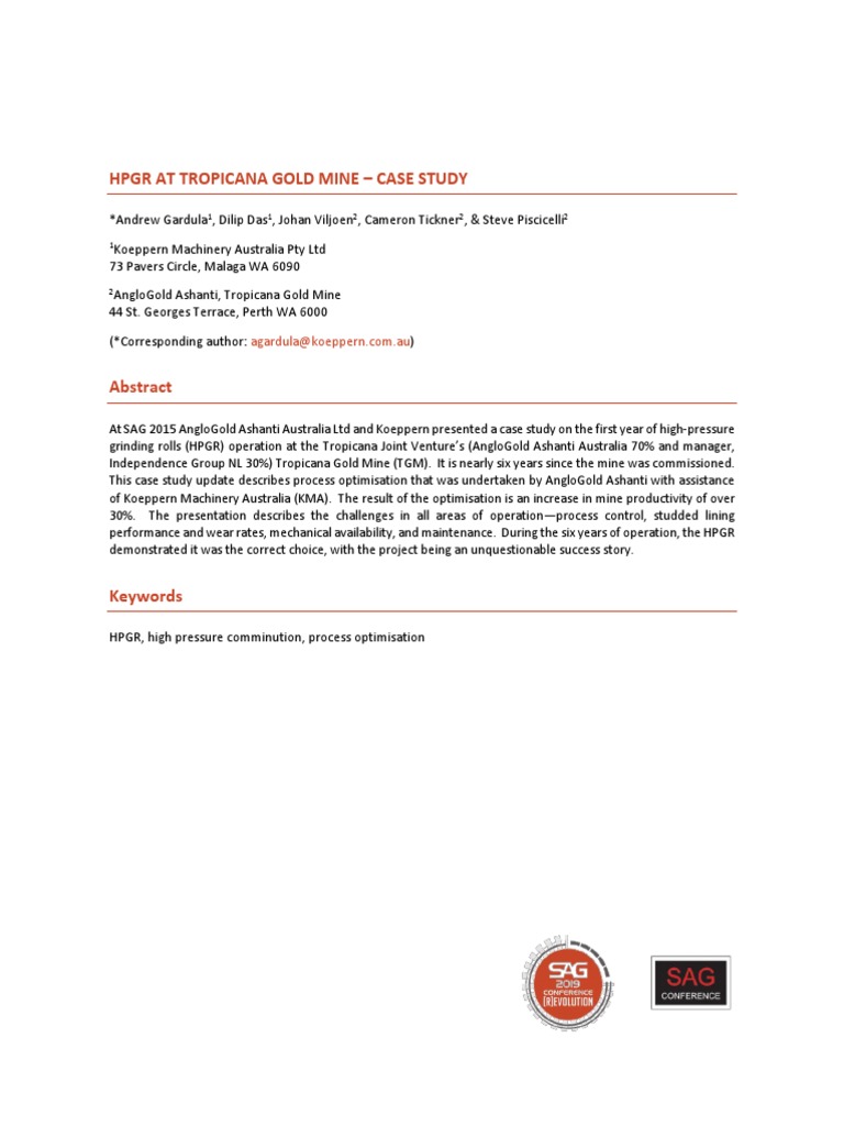 #24. Gardula, Das, Viljoen, Tickner - Piscicelli - HPGR at Tropicana Gold Mine - Case Study ...