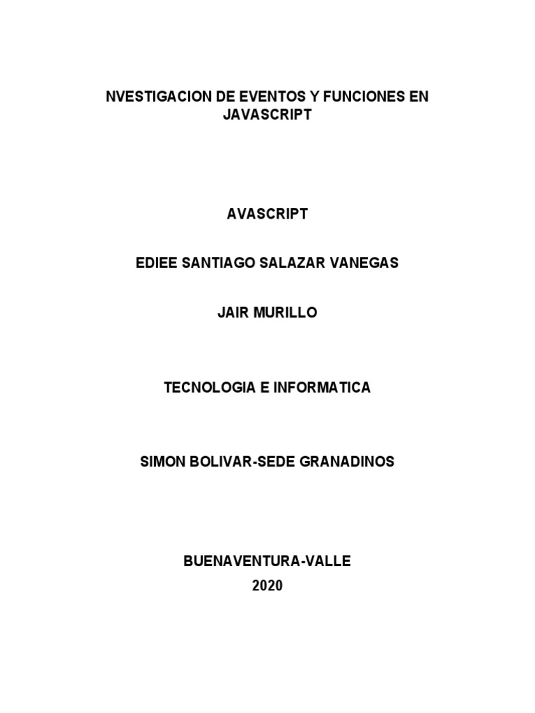 Eventos y Funciones en Javascript | PDF | Script Java | Lenguaje de programación