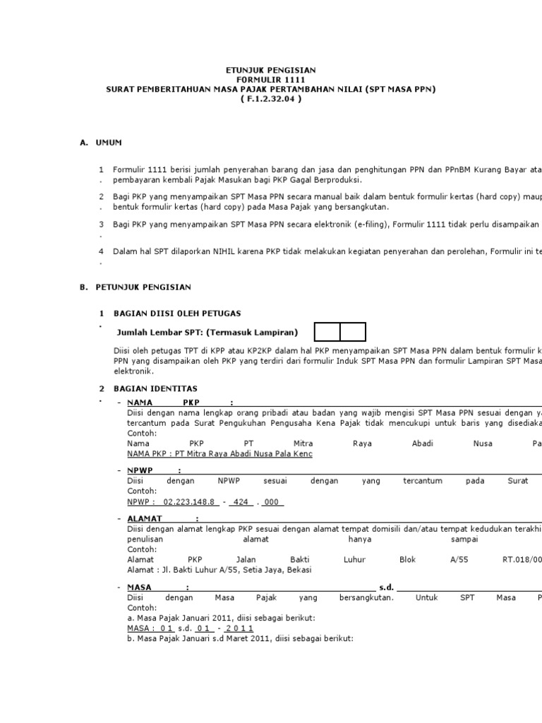Panduan Formulir SPT Masa PPN | PDF | Pengelolaan Keuangan & Uang
