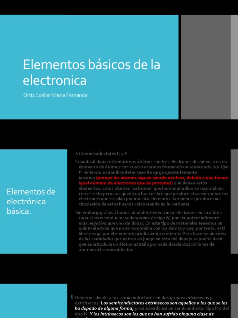Elementos de Electronica Básica. | PDF | Semiconductores | Dopaje (semiconductor)
