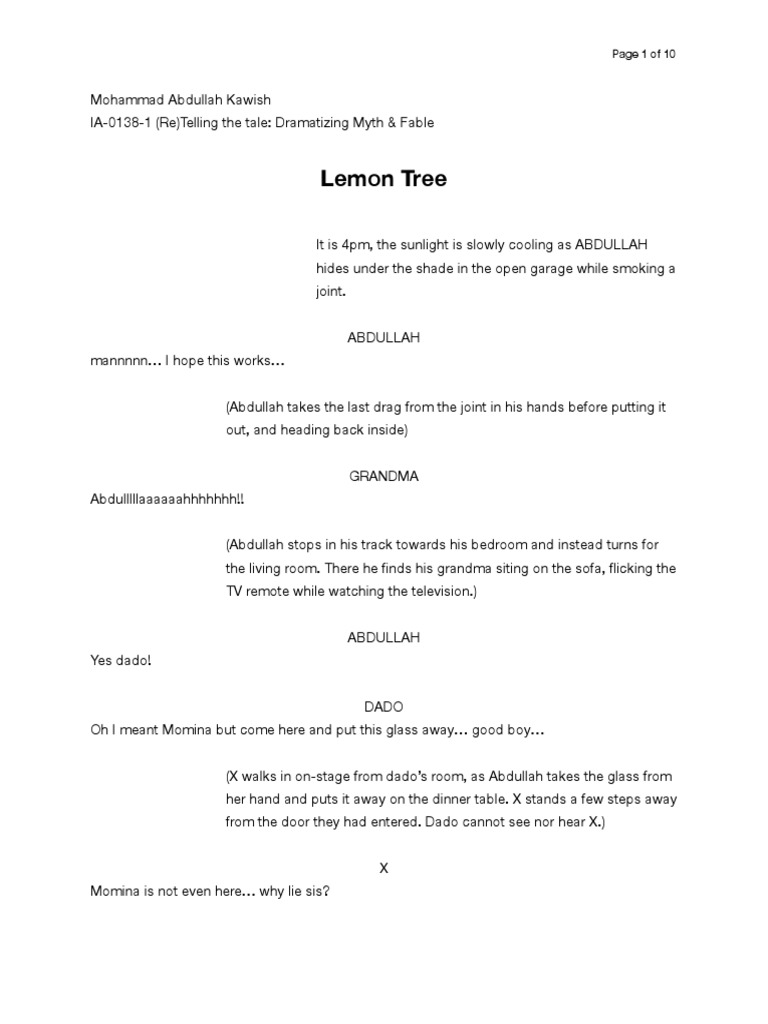 Lemon Tree (Final) | PDF