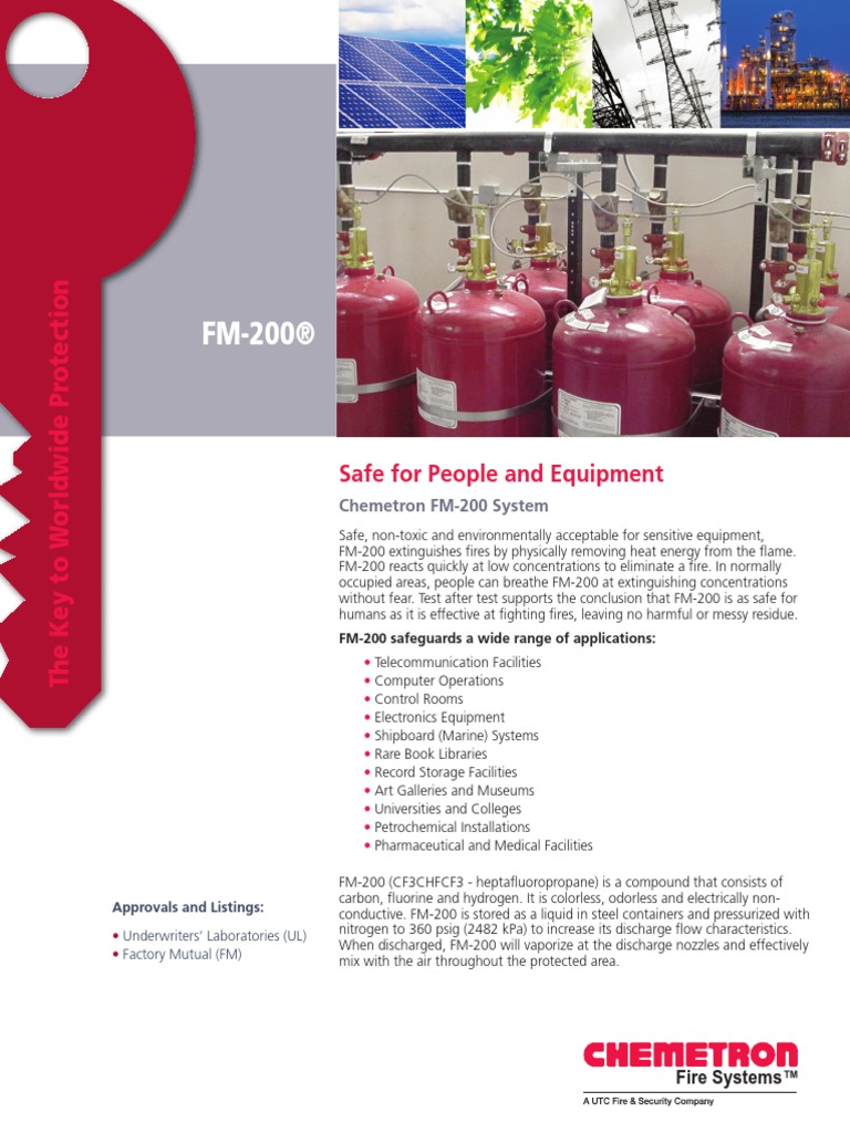 Safe For People and Equipment: Chemetron FM-200 System | PDF | Fires ...