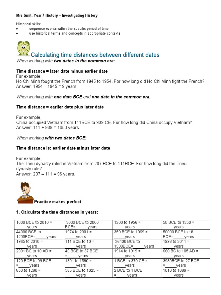 Calculating Time Distances Between Different Dates | PDF | Common Era ...