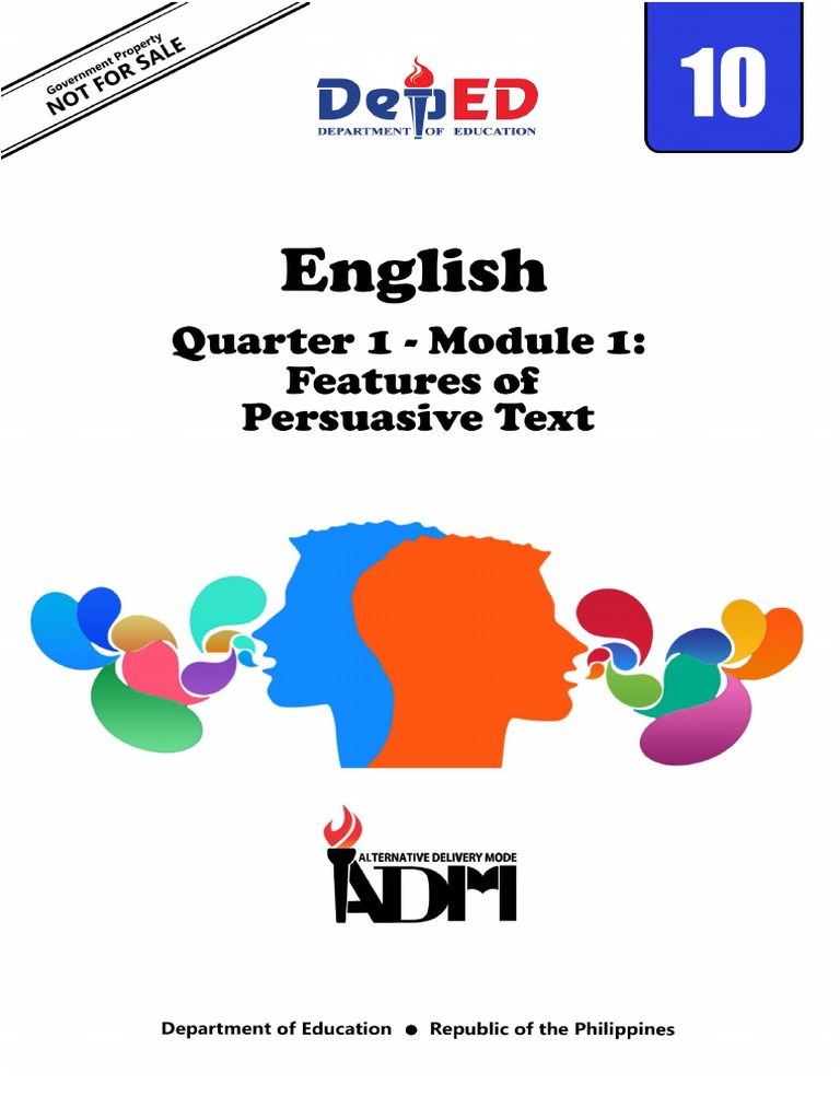 English10 q1 Mod1 FeaturesOfPersuasivetext v3 PDF | PDF