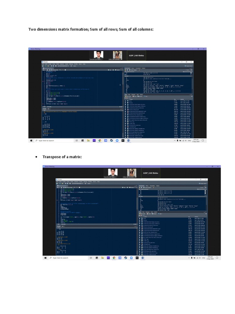 Two Dimensions Matrix Formation | PDF