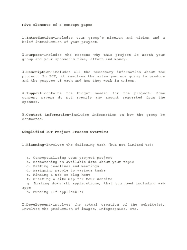 Five Elements of A Concept Paper | PDF
