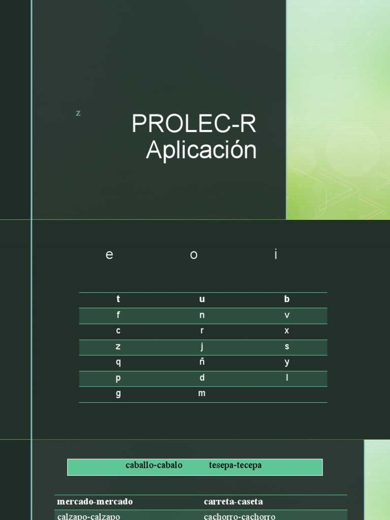 PROLEC-R Aplicación | PDF
