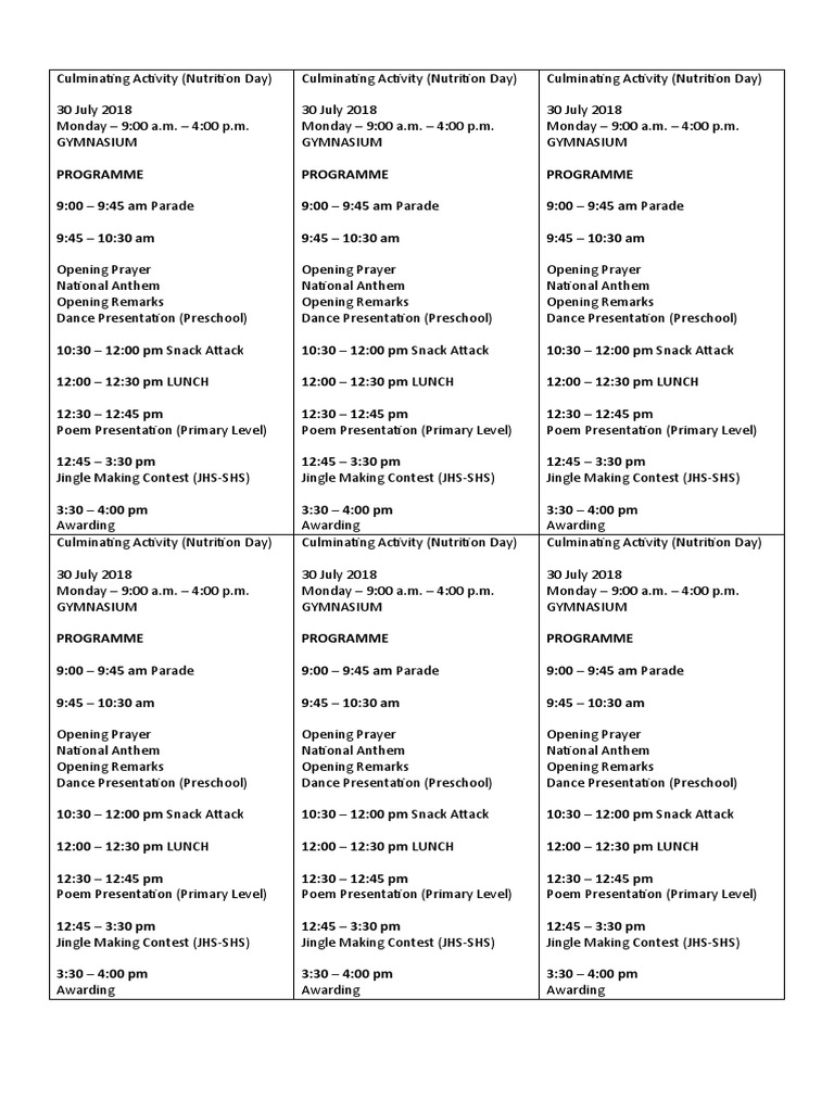 Program Nutrition Month | PDF