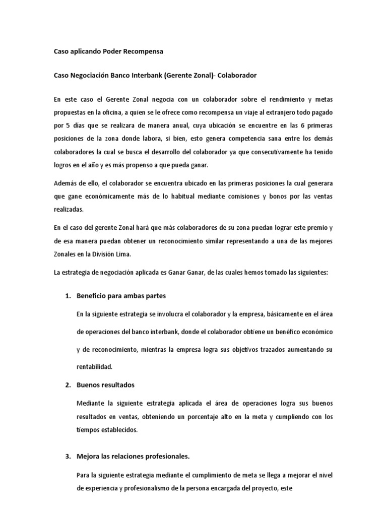 Caso de Poder de Recompensa | PDF