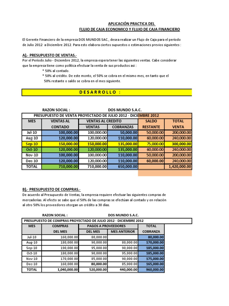 Flujo de Caja Economico y Financiero PDF | PDF