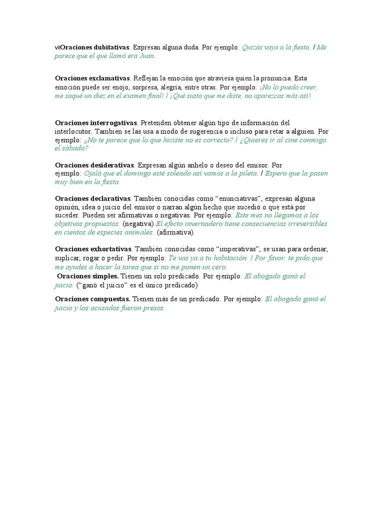 Oraciones Dubitativas | PDF