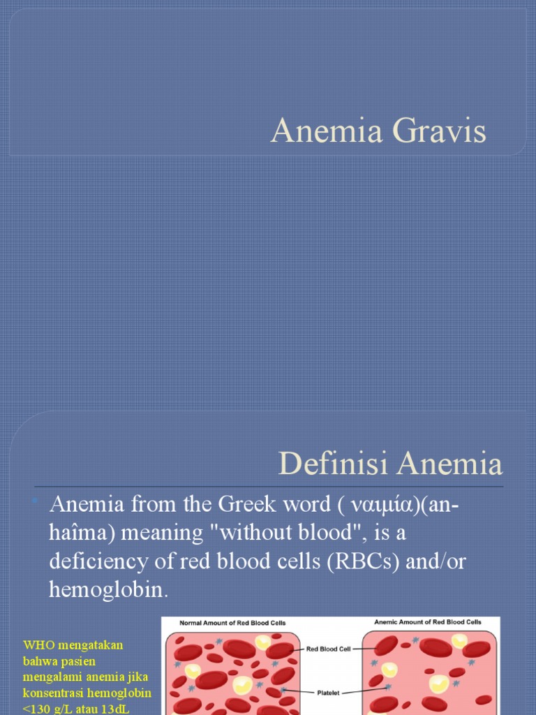 Anemia Gravis: Understanding Severe Anemia with Hb ≤ 7 g/dL | PDF ...