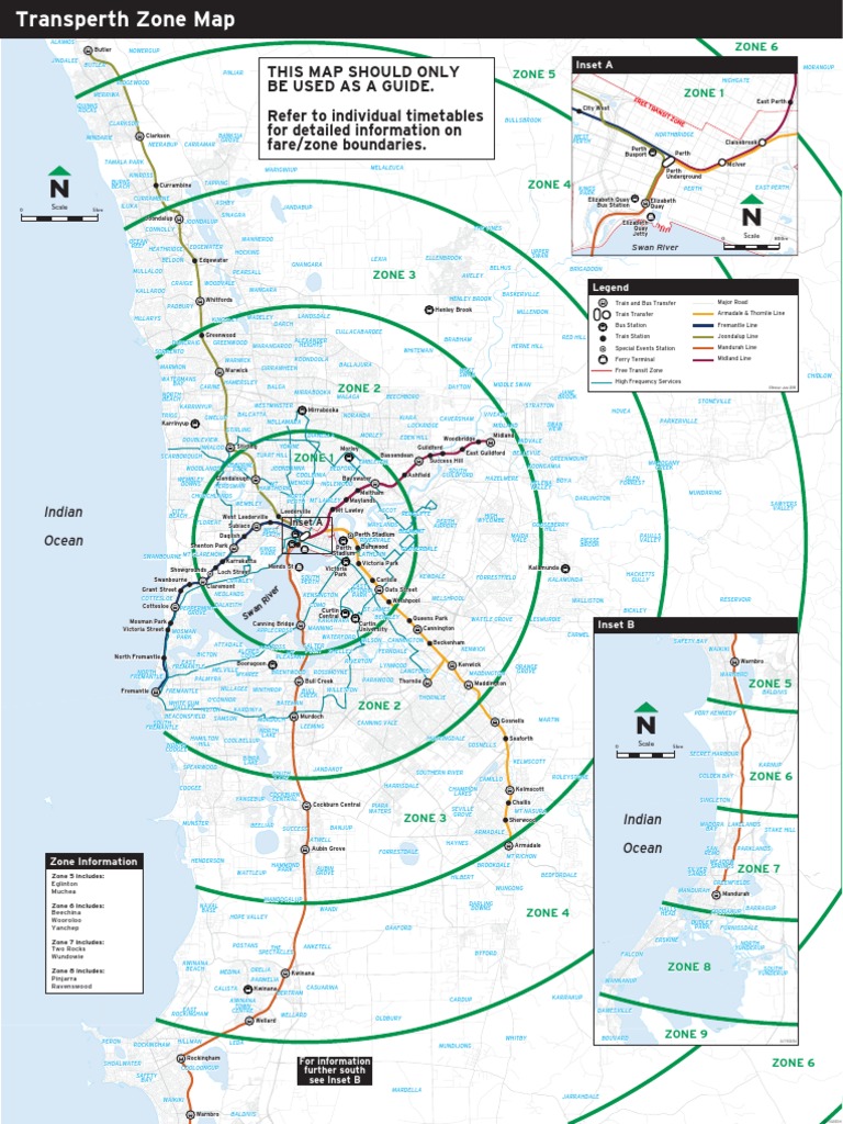 Transperth Zone Map | PDF | Public Services | Transport
