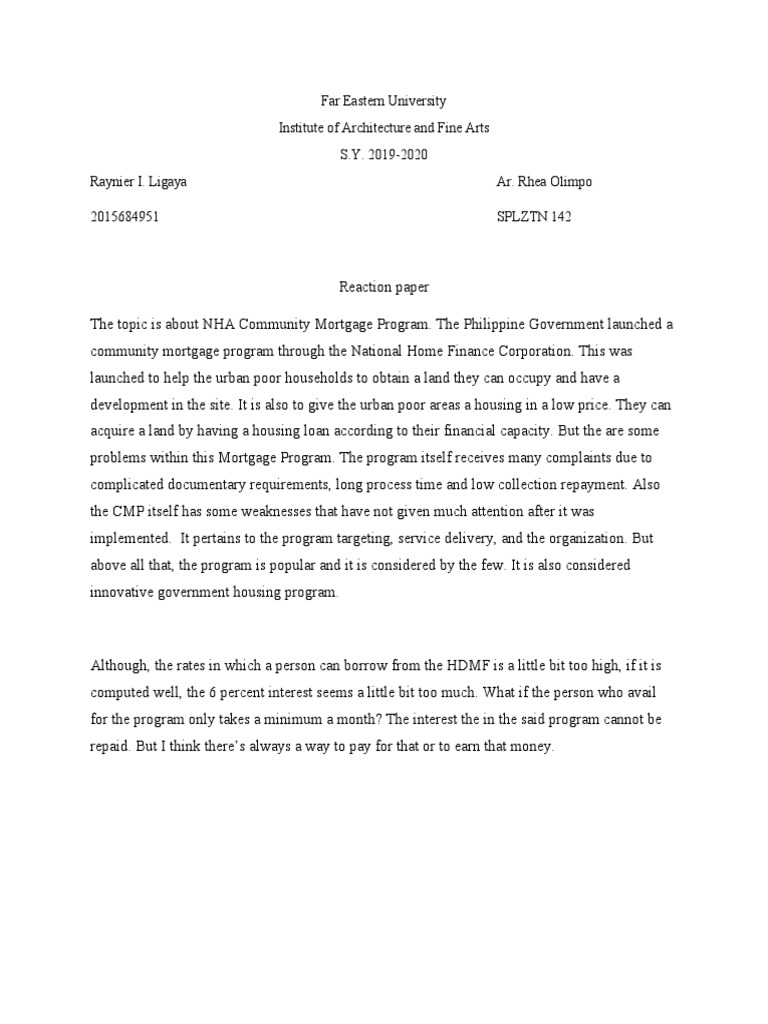 Reaction Paper | PDF