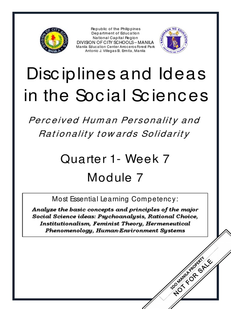 DISS - Q1 - Mod7 - Psychoanalysis Rational Choice PDF | PDF | Id | Psychoanalysis