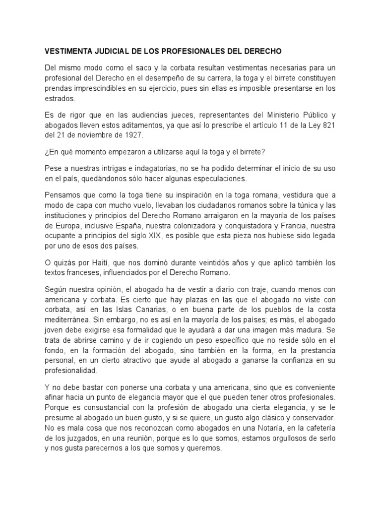 La vestimenta judicial en la República Dominicana: Origen, significado ...