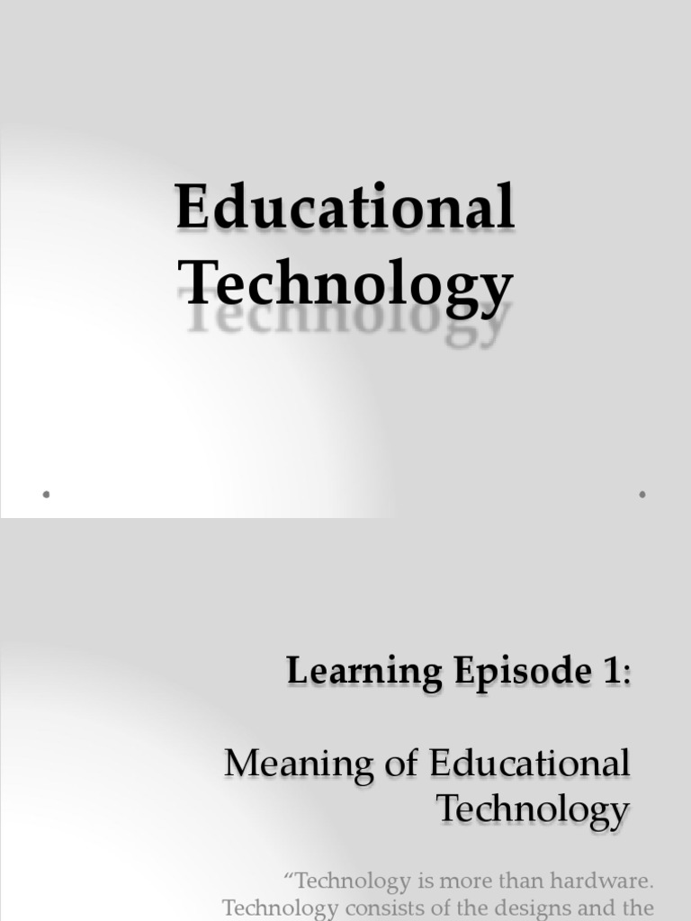 Educational Technology-Definition PDF | PDF | Educational Technology ...