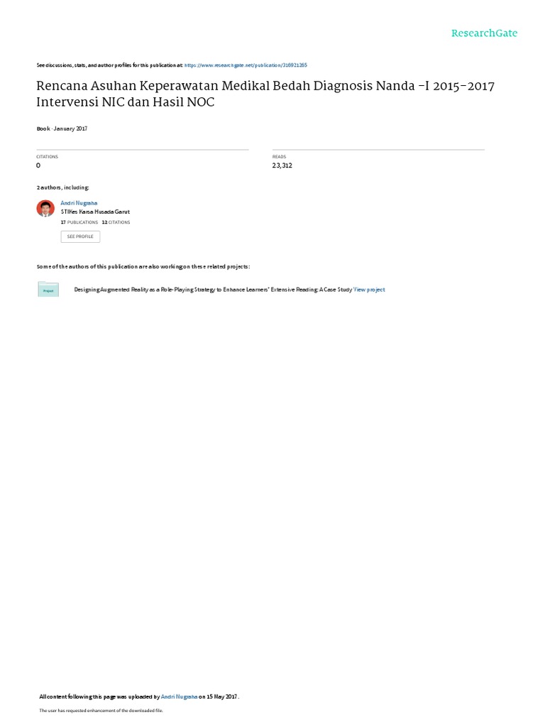 Rencana Asuhan Keperawatan Medikal Bedah Diagnosis Nanda - I 2015-2017 Intervensi NIC Dan Hasil ...