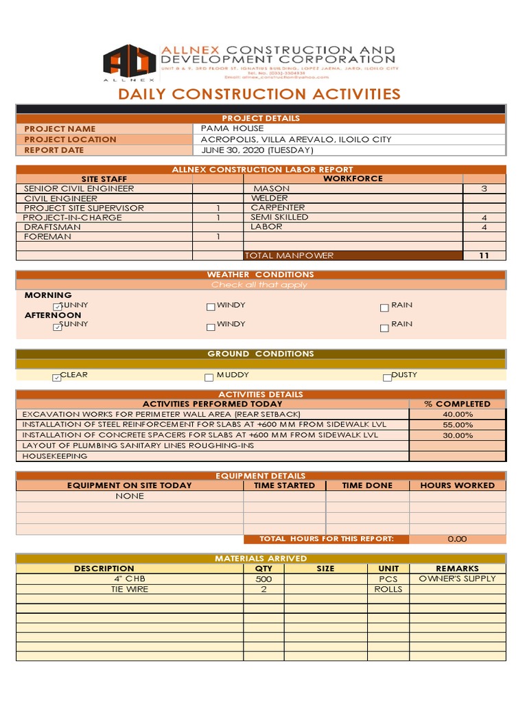Sample Logbook Construction | PDF | Economic Sectors | Mechanical ...