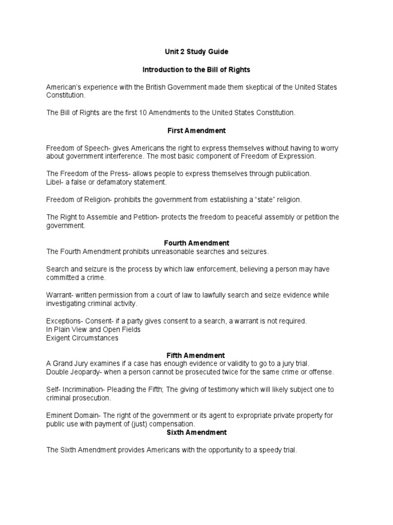 Educ 450 Unit 2 Study Guide | PDF | Search And Seizure | Fourth ...