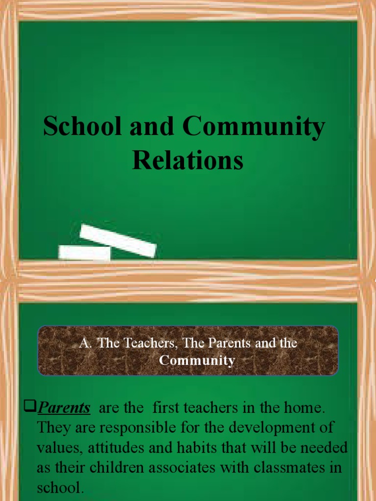 School and Community Relations | PDF | Attitude (Psychology) | Teachers