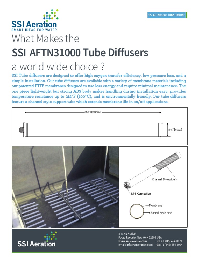 What Makes The A World Wide Choice ?: SSI AFTN31000 Tube Diffuser S | PDF | Pipe (Fluid ...