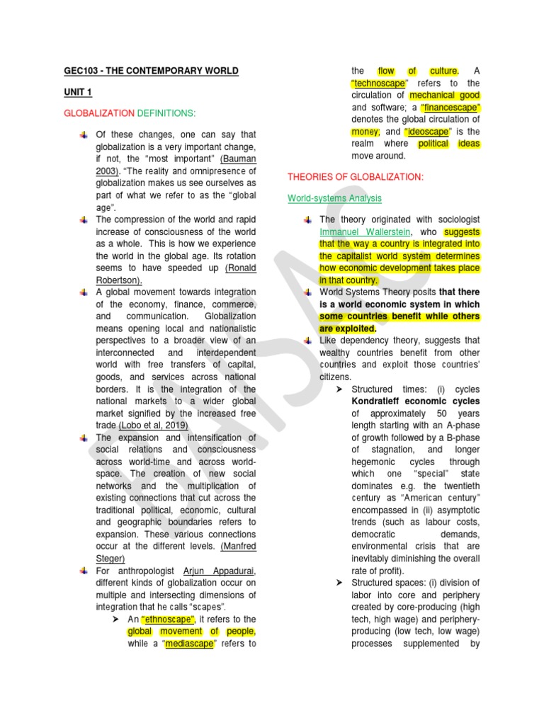GEC103 Unit 12 Reviewer | PDF | Globalization | Global Warming