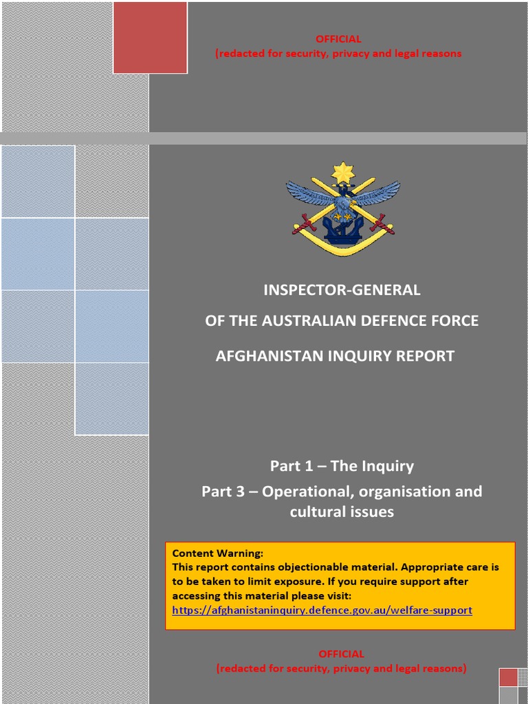IGADF Afghanistan Inquiry Public Release Version | PDF | Australian ...