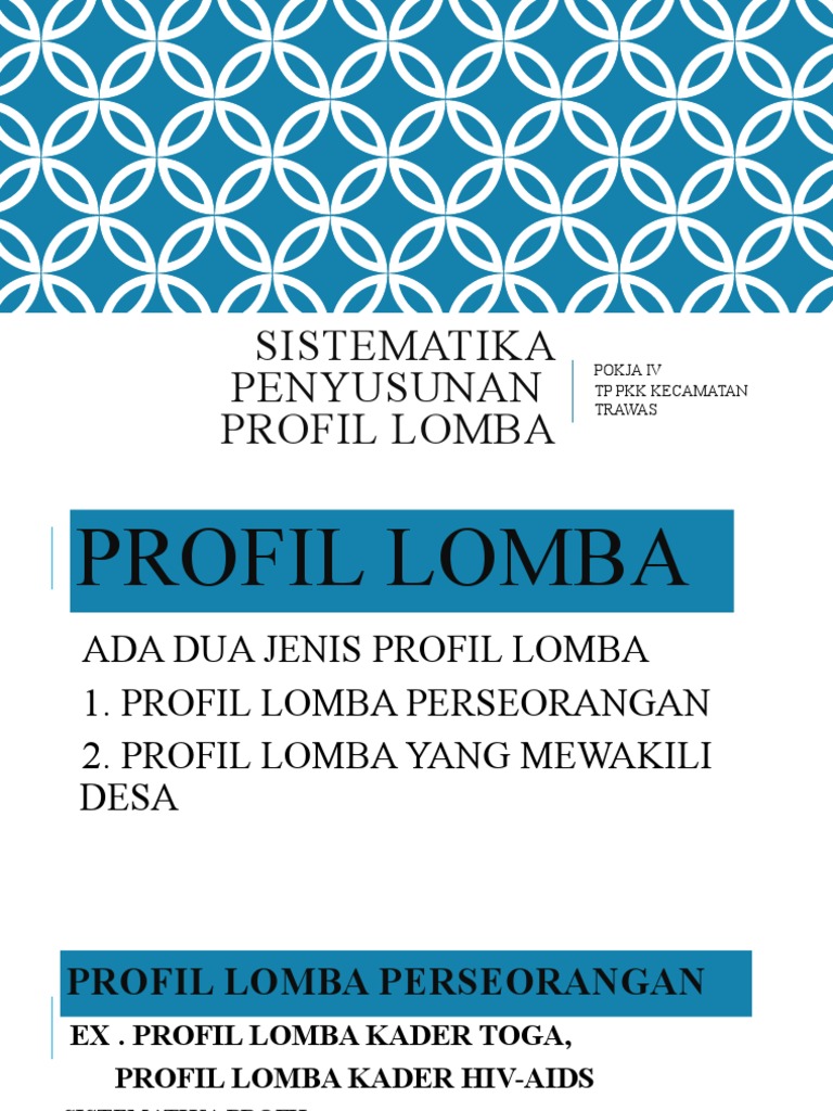 Sistematika Penyusunan PROFIL LOMBA POKJA IV | PDF | Ilmu Sosial