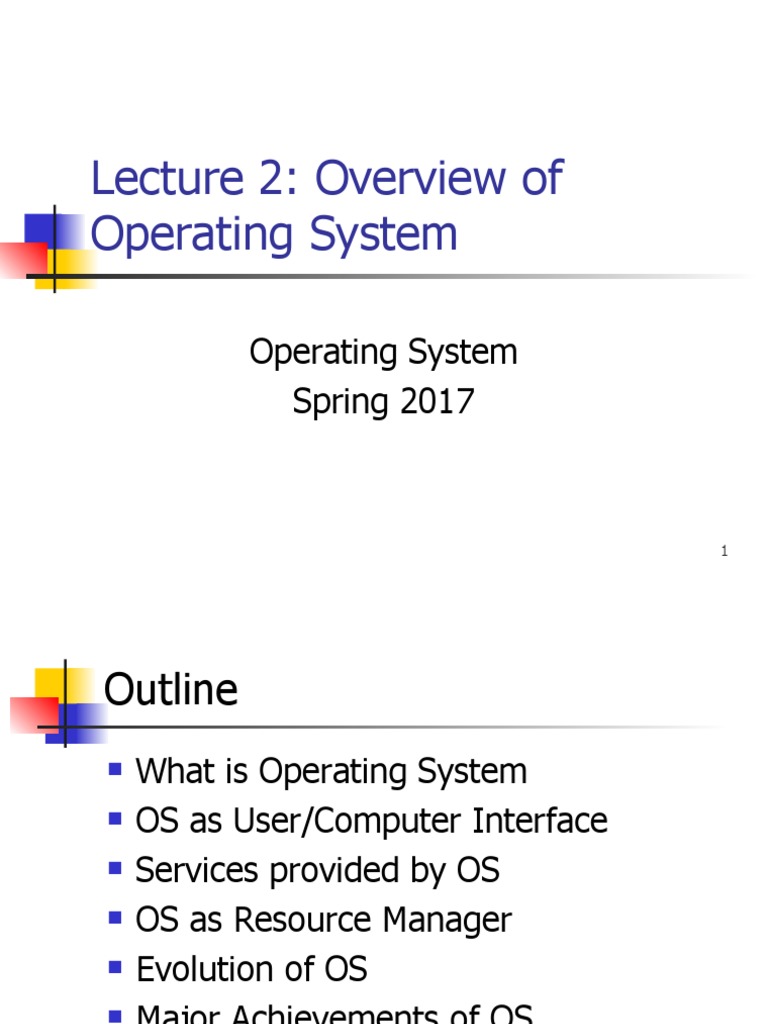 Lecture 2: Overview of Operating System | Download Free PDF | Process (Computing) | Operating System