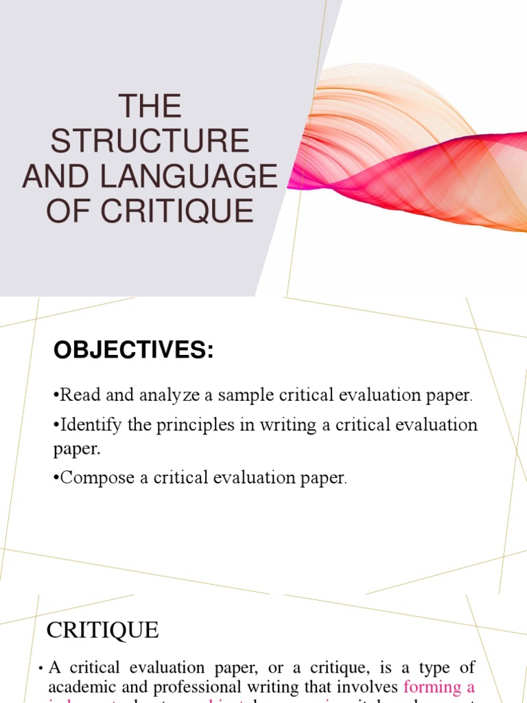 Structure and Language of Critique | PDF | Critical Thinking | Evaluation