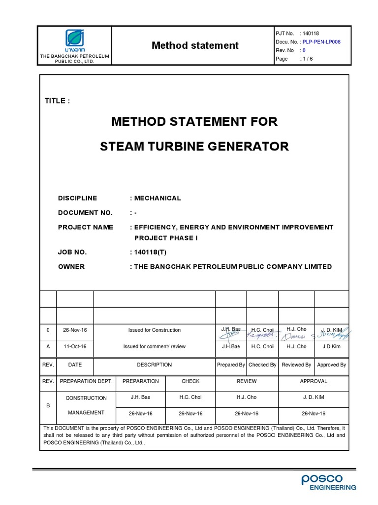 Method Statement For Static Equipment Rev.B | PDF | Pump | Reliability ...