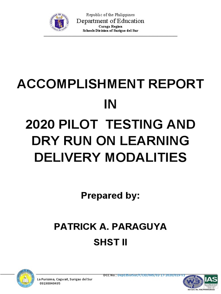 2020 Learning Delivery Accomplishment Report | PDF | Philippines