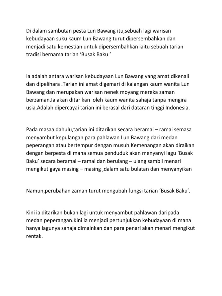 Tarian Busak Baku | PDF