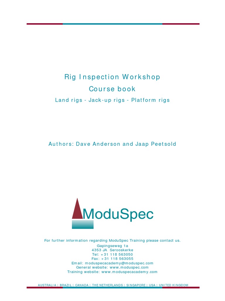 Rig Inspection ModuSpec | PDF | Drilling Rig | Clutch