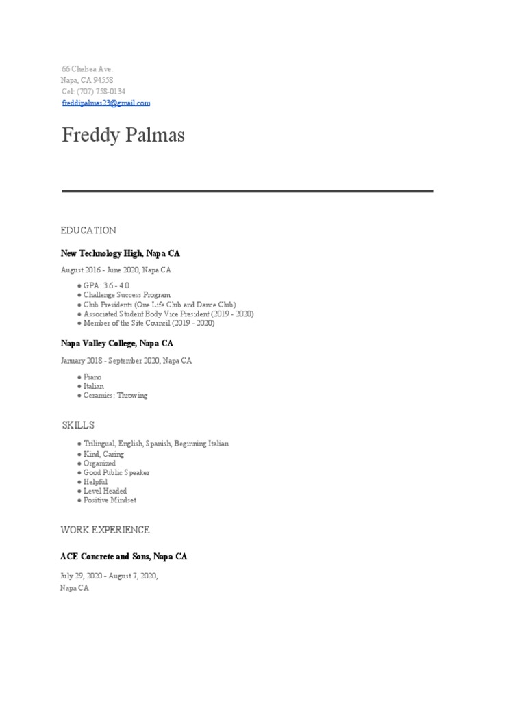 Resume - Freddy Palmas Official 11-18-2020 | PDF | Career & Growth