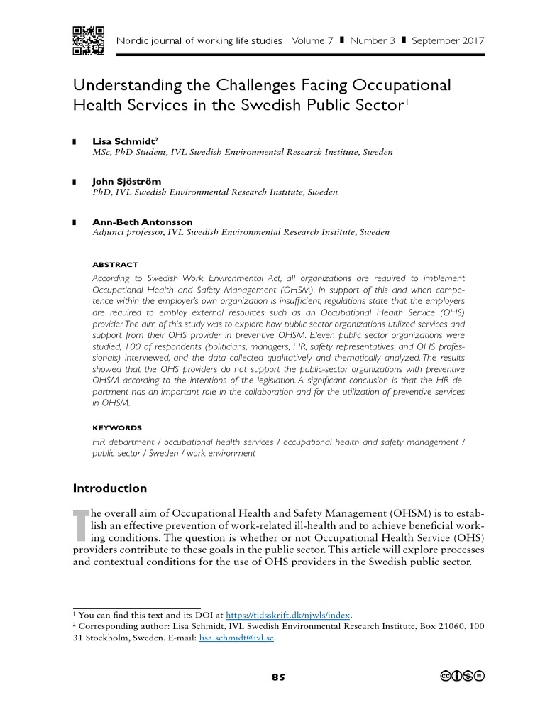 Understanding The Challenges Facing Occupational H PDF | PDF ...