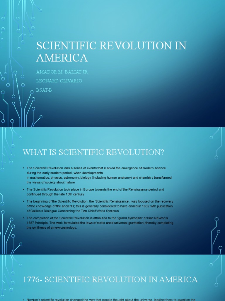 Scientific Revolution in America | PDF | Scientific Revolution | Science