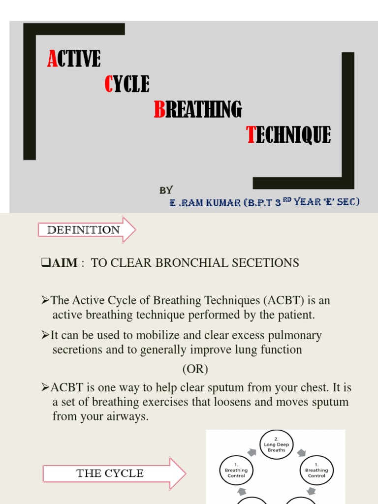 Active Cycle Breathing Technique | PDF | Breathing | Respiratory Tract