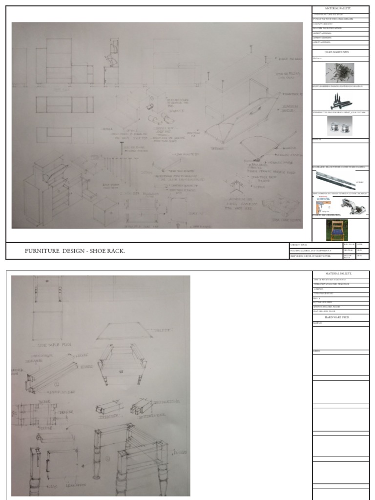 Furniture Design - Shoe Rack.: Material Pallete | Download Free PDF ...