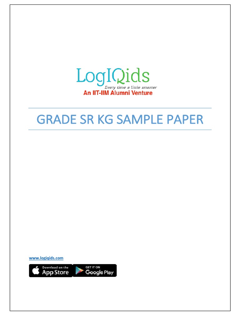 LogIQids - SR KG Sample Paper | PDF | Teaching Mathematics