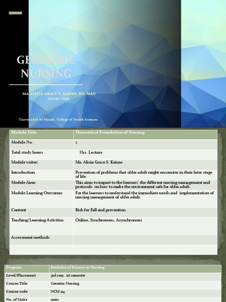 Geriatric Nursing: Fall Prevention Strategies | PDF | Balance (Ability ...