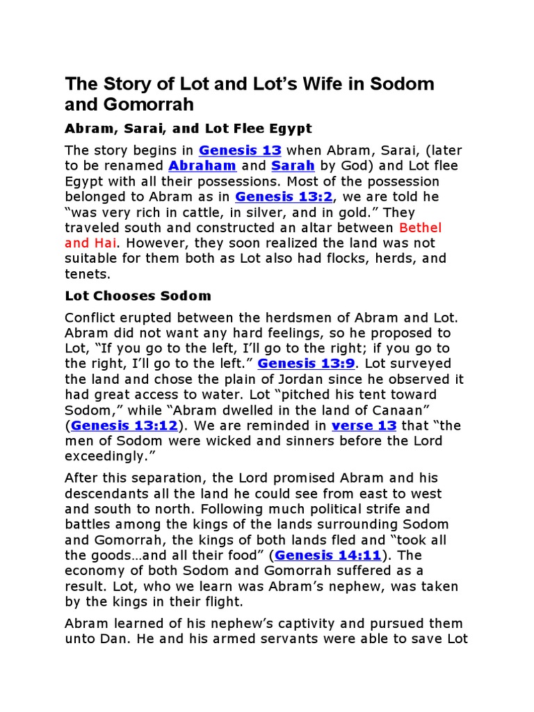 Story of Lot and Destruction of Sodom | PDF | Abraham | Sodom And Gomorrah