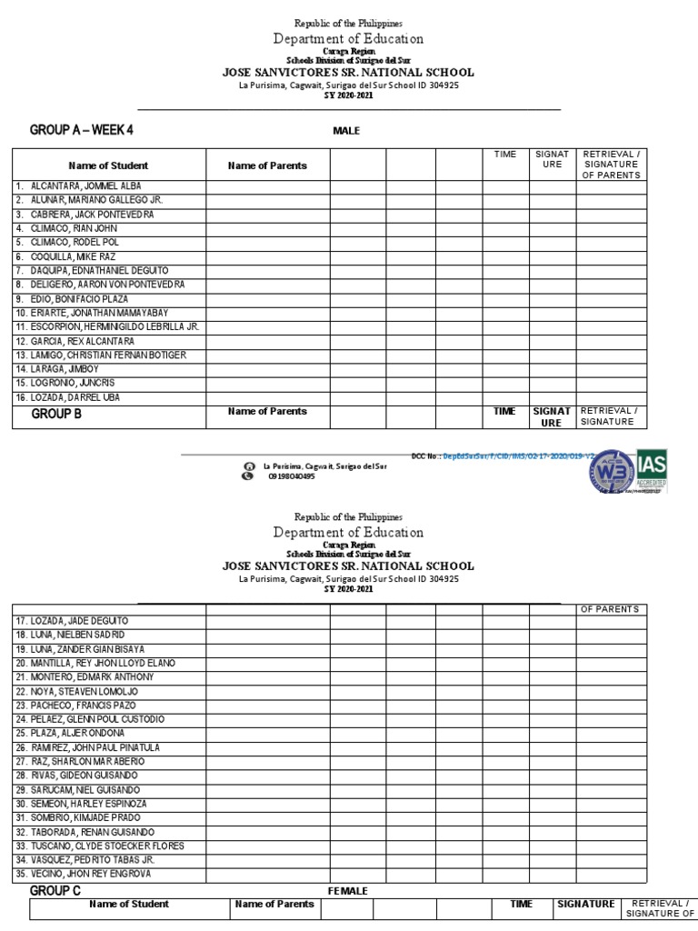 Student Retrieval List SY 2020-2021 | PDF