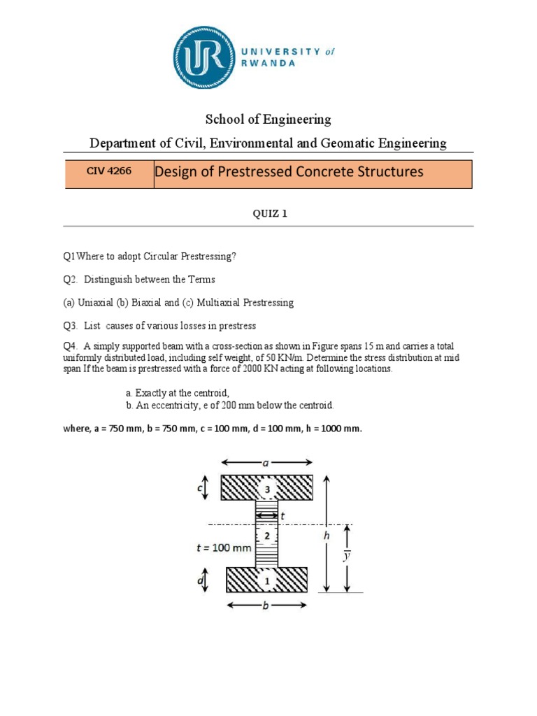 Prestressed Concrete Quiz Questions | PDF